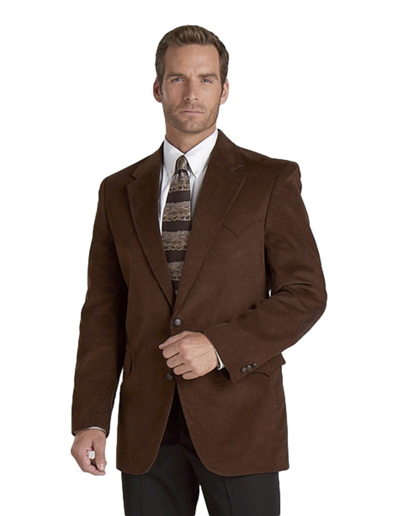 Circle S Men's Western Long Sport Coat - 100% Cotton Chestnut Corduroy ...