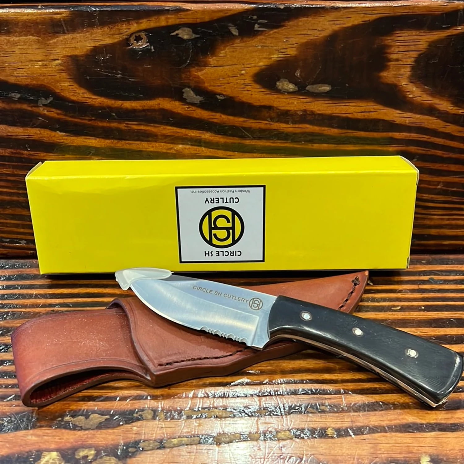 Circle SH Black Handle Fixed Blade Knife - Walmart.com