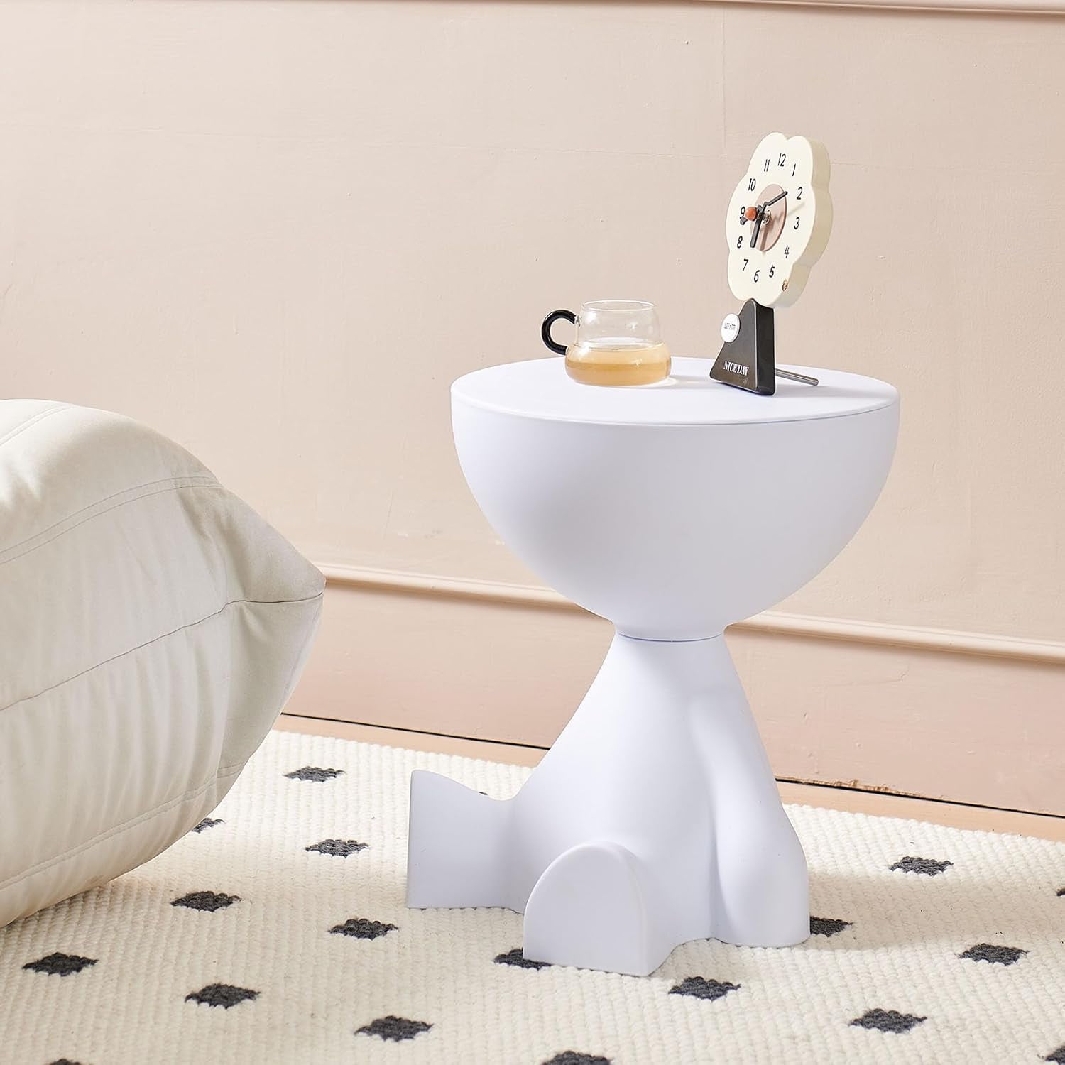 Circle Side Table, Round Modern End Table, Waterproof & Durable, Small ...