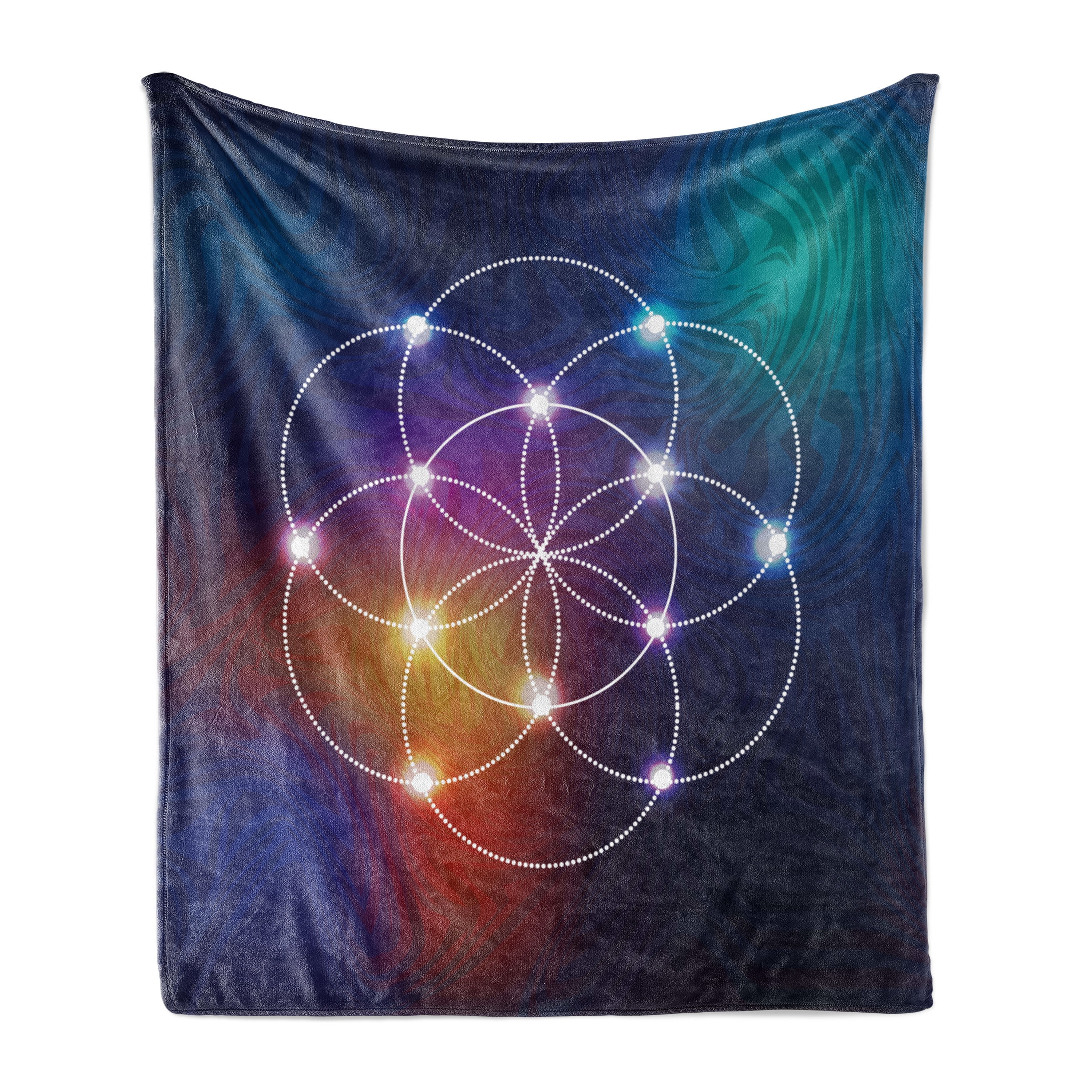 Circle Soft Flannel Fleece Blanket, Digital Overlapping Circles Grid ...