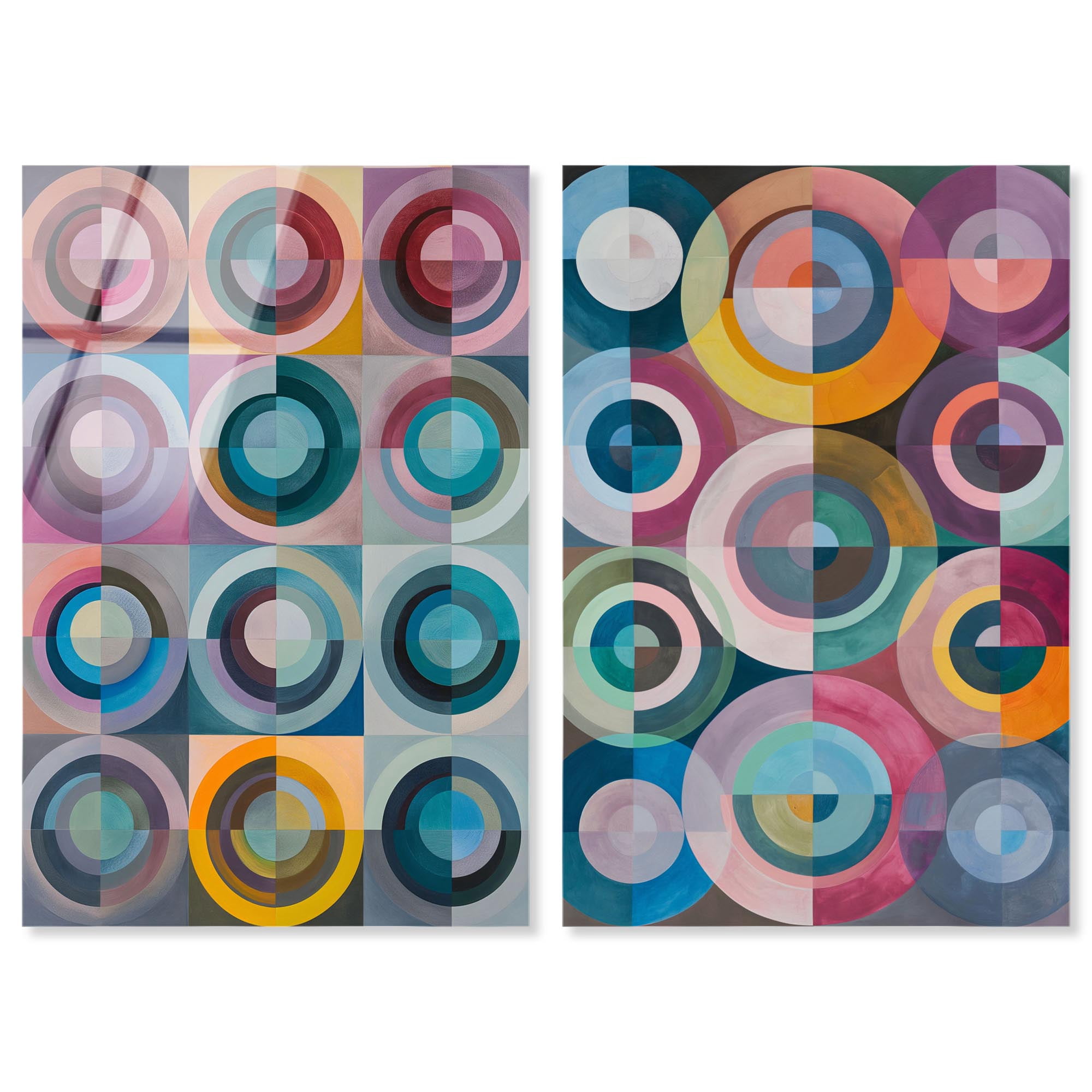 Circle Spectrum Set Acrylic Print Modern Abstract Art Set by Art Remedy ...