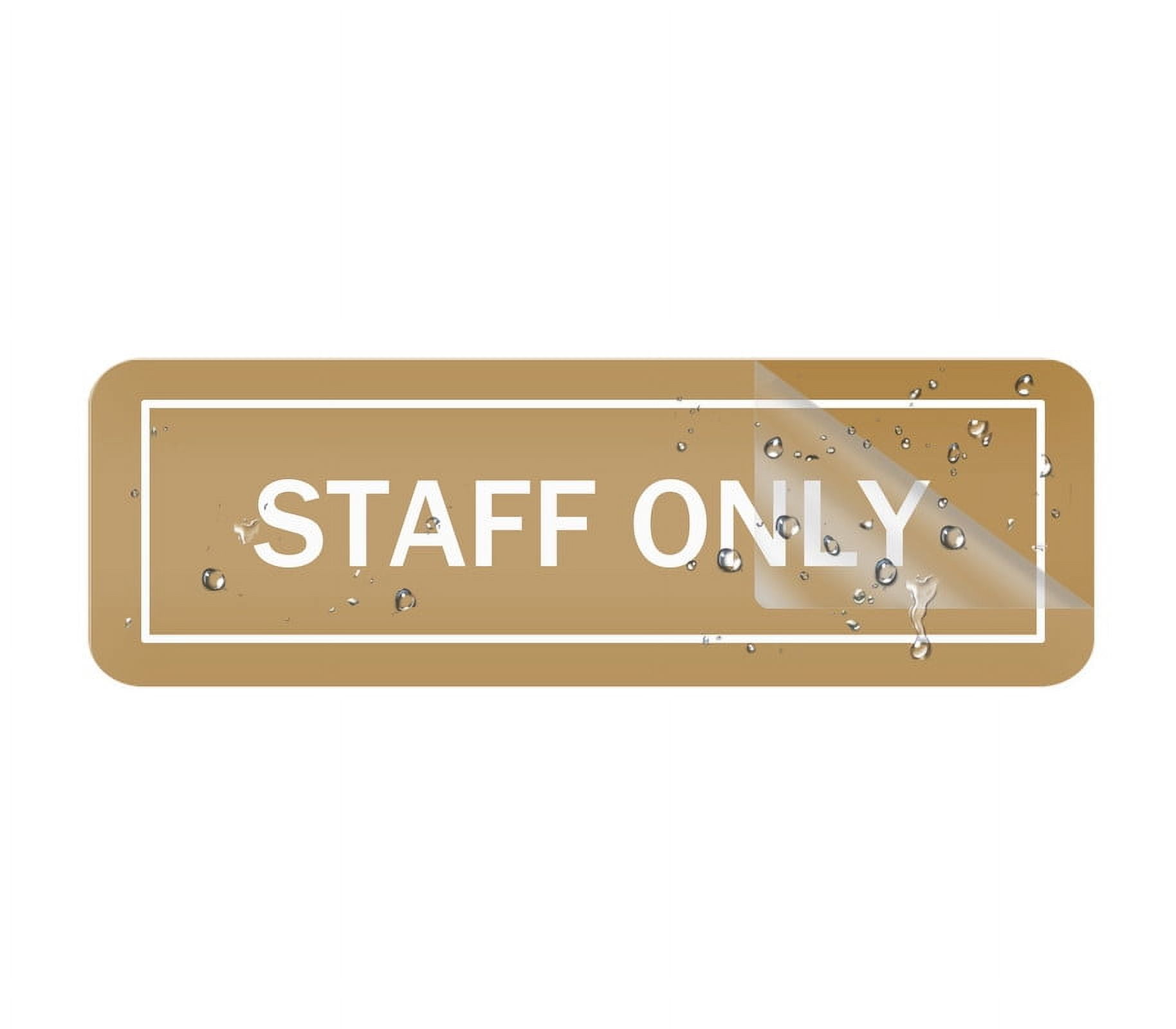 Circle Staff Only Sign Acrylic Plastic Sign 10"X3"- Self Stick Door ...