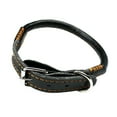 Circle T - Oak Tanned Leather Round Dog Collar, Black, Separate collar ...