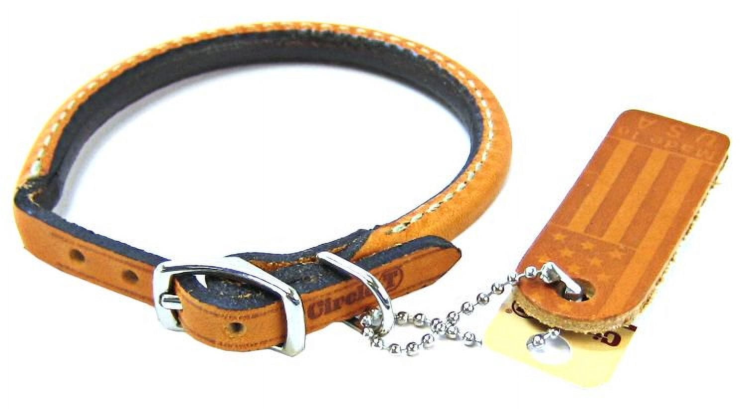 Circle T Oak Tanned Leather Round Dog Collar Tan - Walmart.com