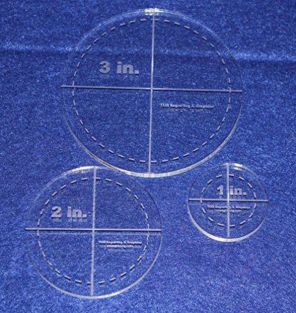 Circle Template 3 Piece Set.1",2",3" w/seam- Clear 1/4" Thick - Walmart.com