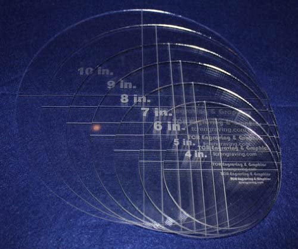 Circle Template 7 Piece Set 4,5,6,7,8,9,10 Inches 1/8 Inch Thick ...