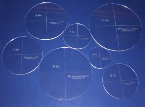 Circle Template 7 Piece Set. 4 Inch,5 Inch,6 Inch,7 Inch,8 Inch,9 Inch ...