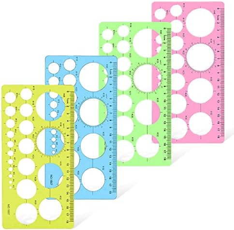 Circle Template for Drawing 4 Pcs Circle Stencils Drafting Tools Set ...