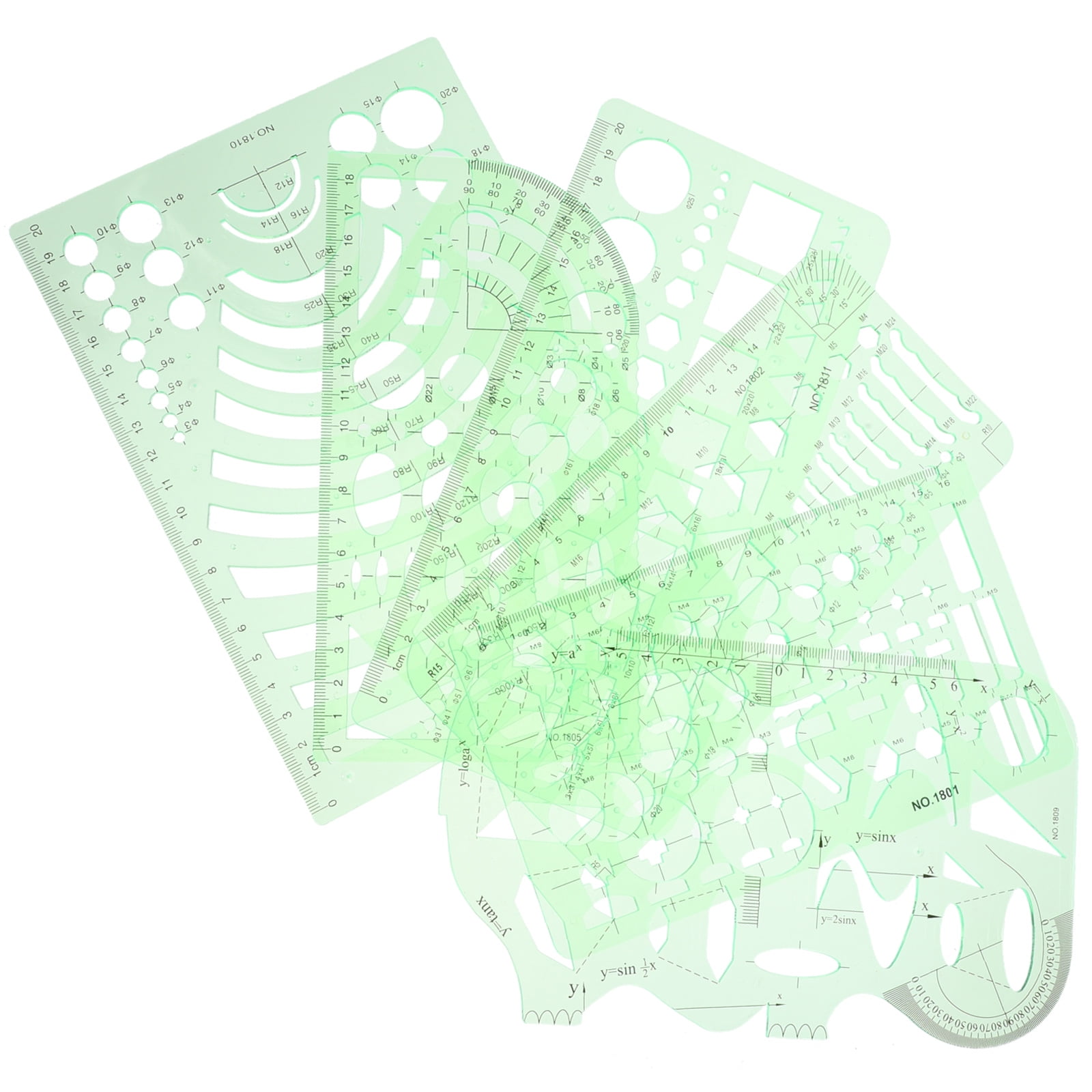 Circle Templates for Drafting Shape Stencils Geometry Green - Walmart.com