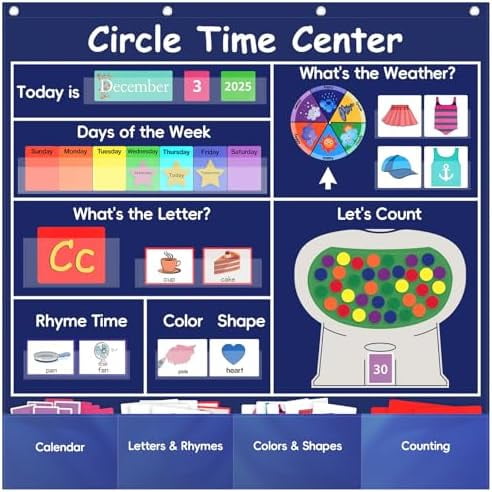 Circle Time Learning Center Classroom Pocket Chart,Circle Time Calendar ...
