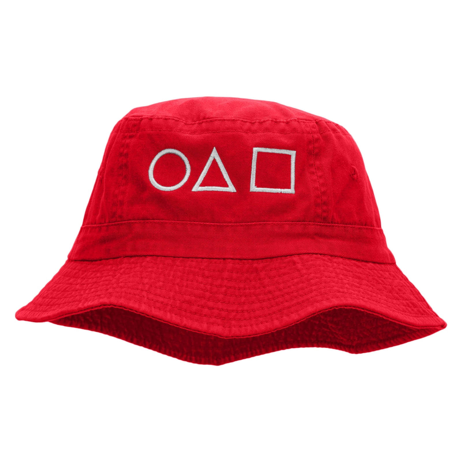 Circle Triangle Square Symbol Embroidered Bucket Hat - Red OSFM ...