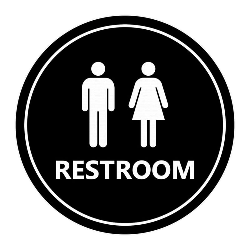 Circle Unisex Restroom Sign Warning Tin Sign Home Kitchen Farm Garden ...