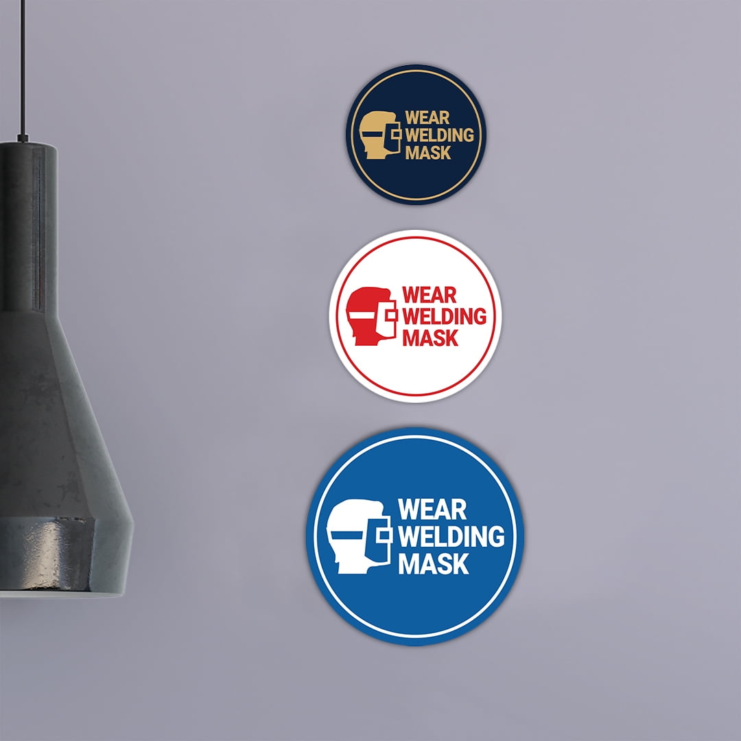 Circle Wear Welding Mask Sign (Black /Gold) - Small - Walmart.com