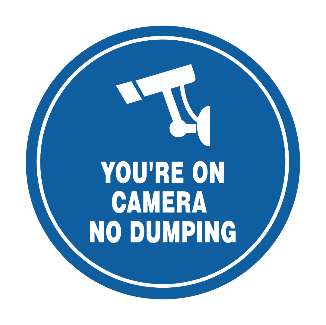 Circle You're On Camera - No Dumping Sign (Blue) - Large - Walmart.com