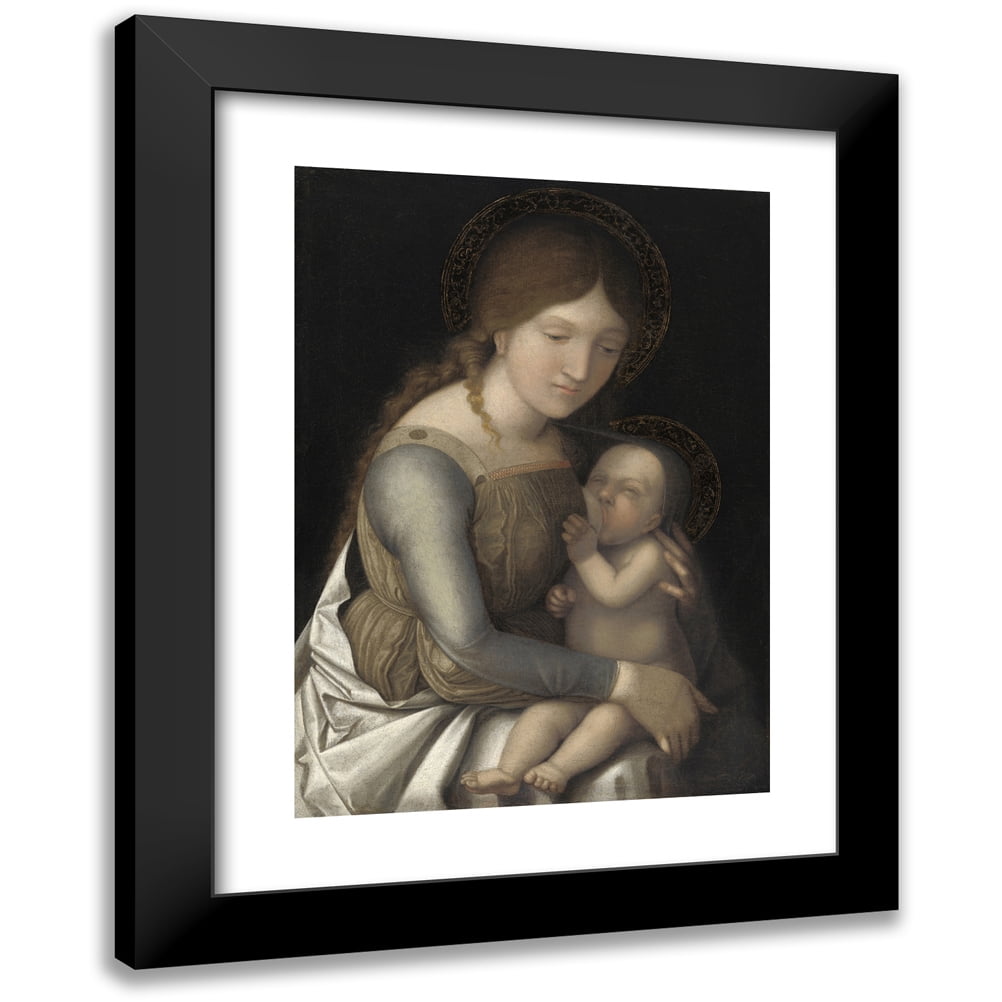 Circle of Andrea Mantegna 11x14 Black Modern Framed Museum Art Print Titled - Madonna and Child ...