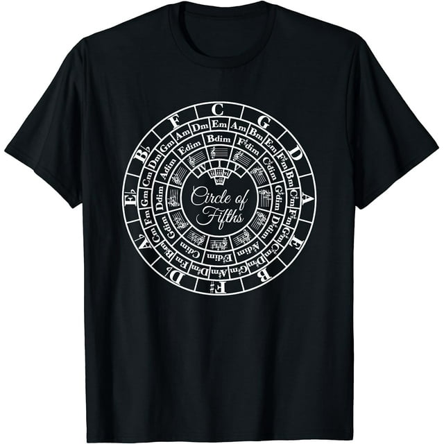 Circle of Fifths Classical Harmony & Theory Chart Music Keys T-Shirt ...