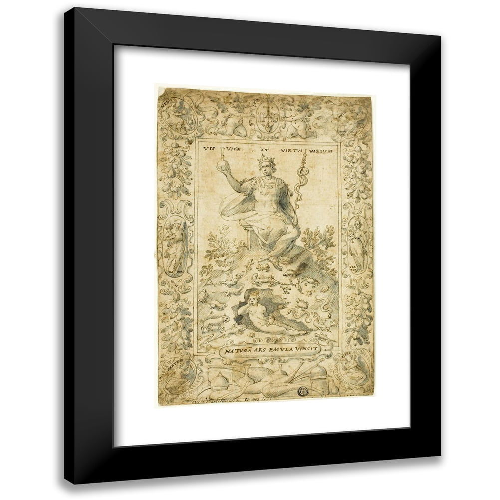 Circle of Giovanni Guerra 17x24 Black Modern Framed Museum Art Print ...