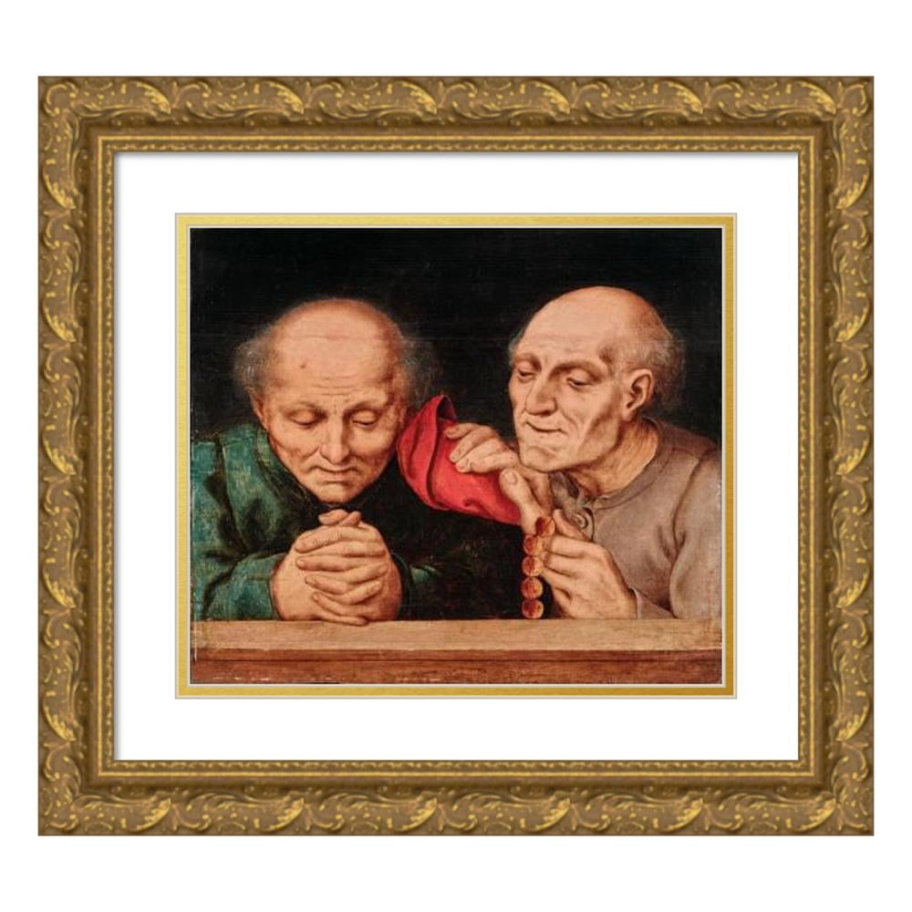 Circle of Quentin Metsys 14x12 Gold Ornate Wood Frame and Double Matted ...