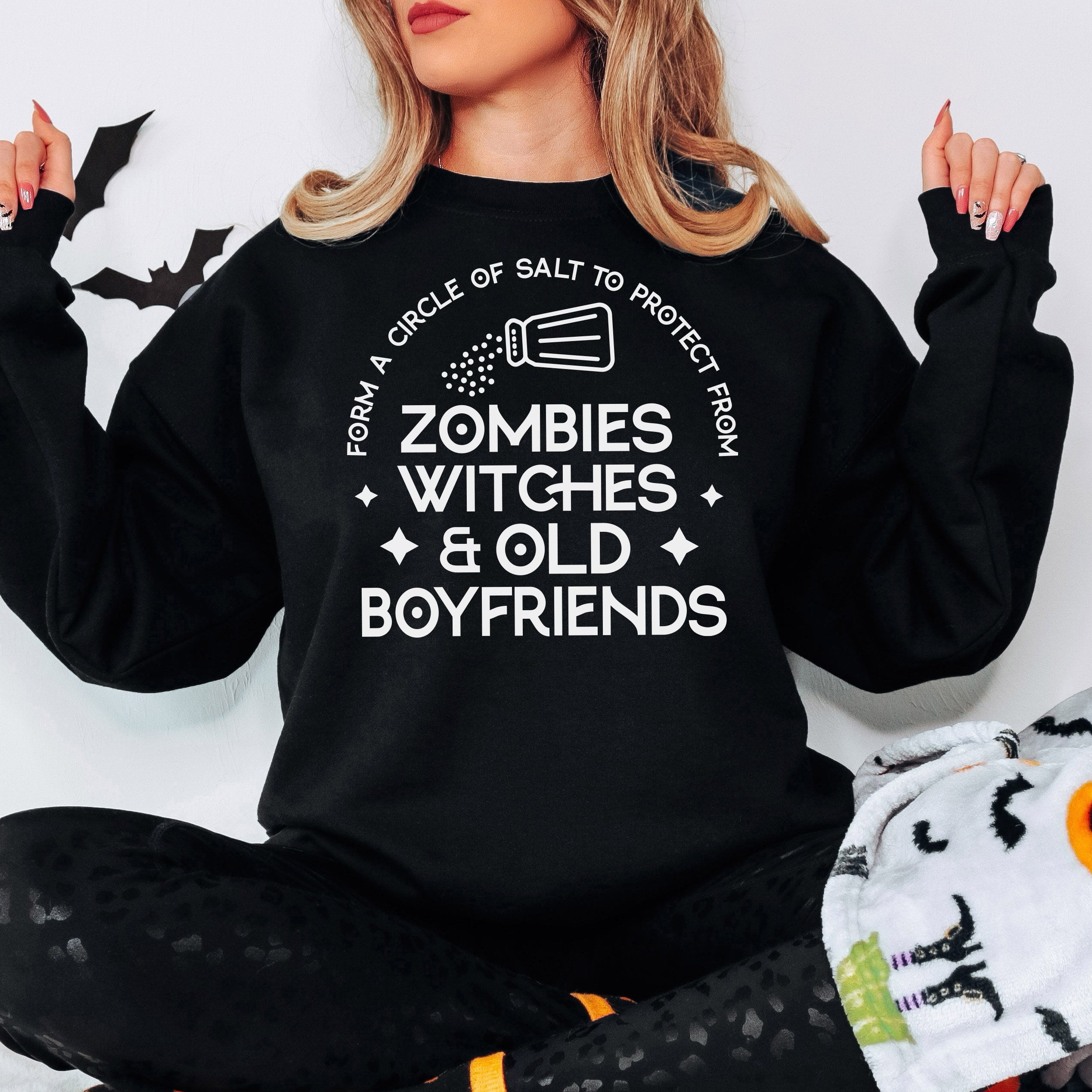 Circle of Salt Crewneck T-Shirt, Cute Halloween Party Graphic T-Shirt ...