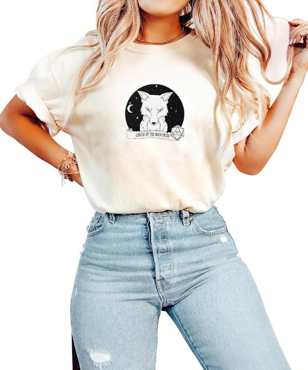 Circle of the Moon Druid Direwolf Fantasy RPG Style Tee Comfort Color T-Shirt , for men & women ...