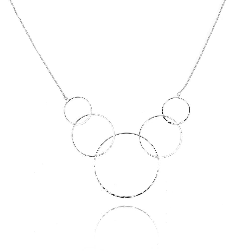 Circles Geometric Pattern Necklace, Silver, 23-Inch - Walmart.com
