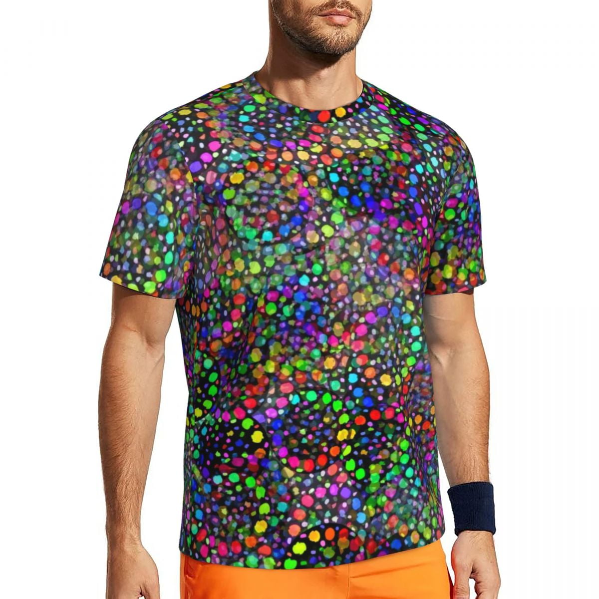 Circles T-Shirt Men Broader Spectrum Street Style Gym T-Shirts Quick ...