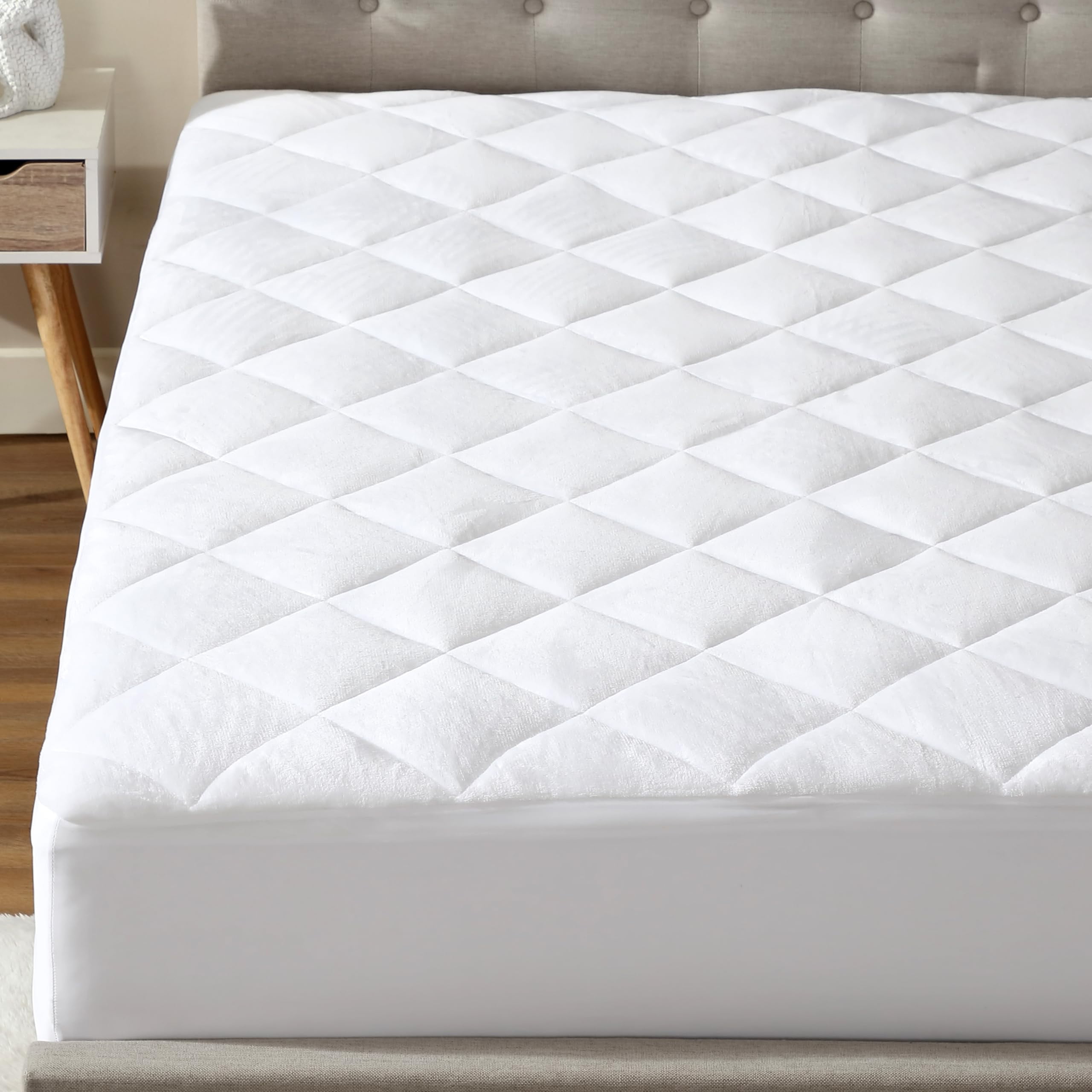 CirclesHome Full XL Size Mattress Pad Pillow Top - Double Puff Fleece ...