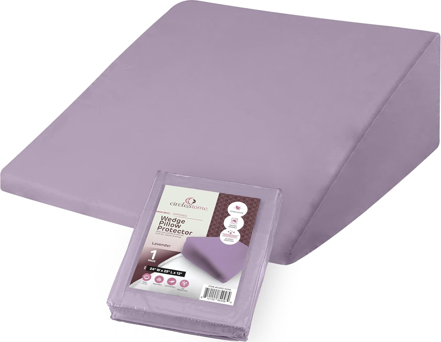 CirclesHome Wedge Pillow Cover 100% Cotton, Zippered Wedge Pillow Case ...