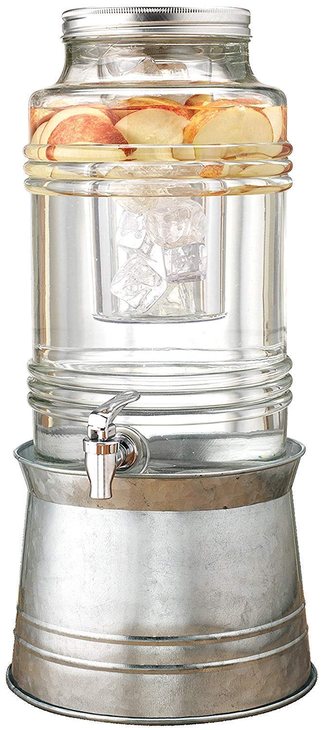 Circleware Breeze 2.4 Gallon Beverage Dispenser With Ice Insert, Fruit ...