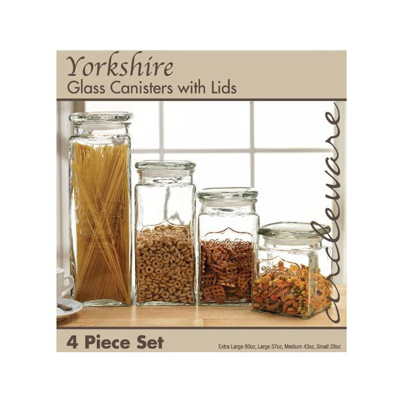 Circleware Yorkshire Canister Borosilicate Glass - 4 Piece - Walmart.com