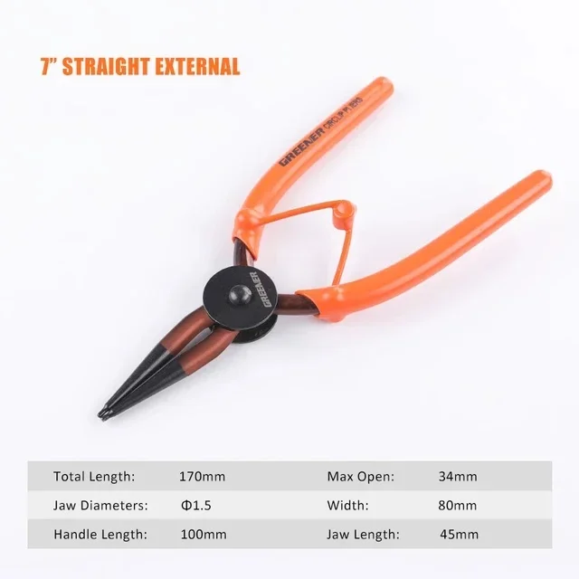 Circlip Pliers Snap Ring Remover Internal External Straight Bend Long ...