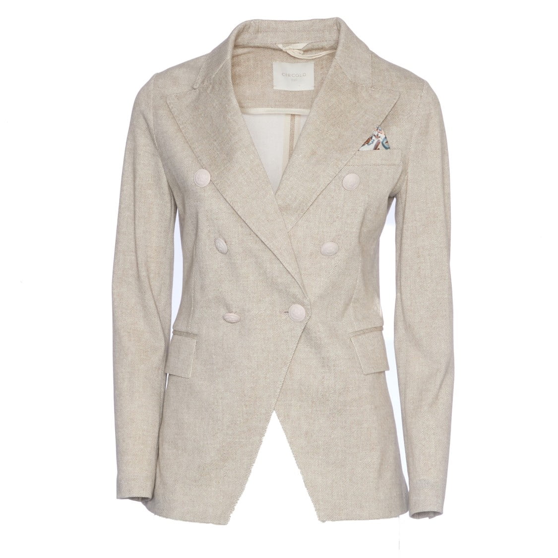 Circolo 1901 Stone Double-Breasted Blazer With Sailor-Style Buttons ...