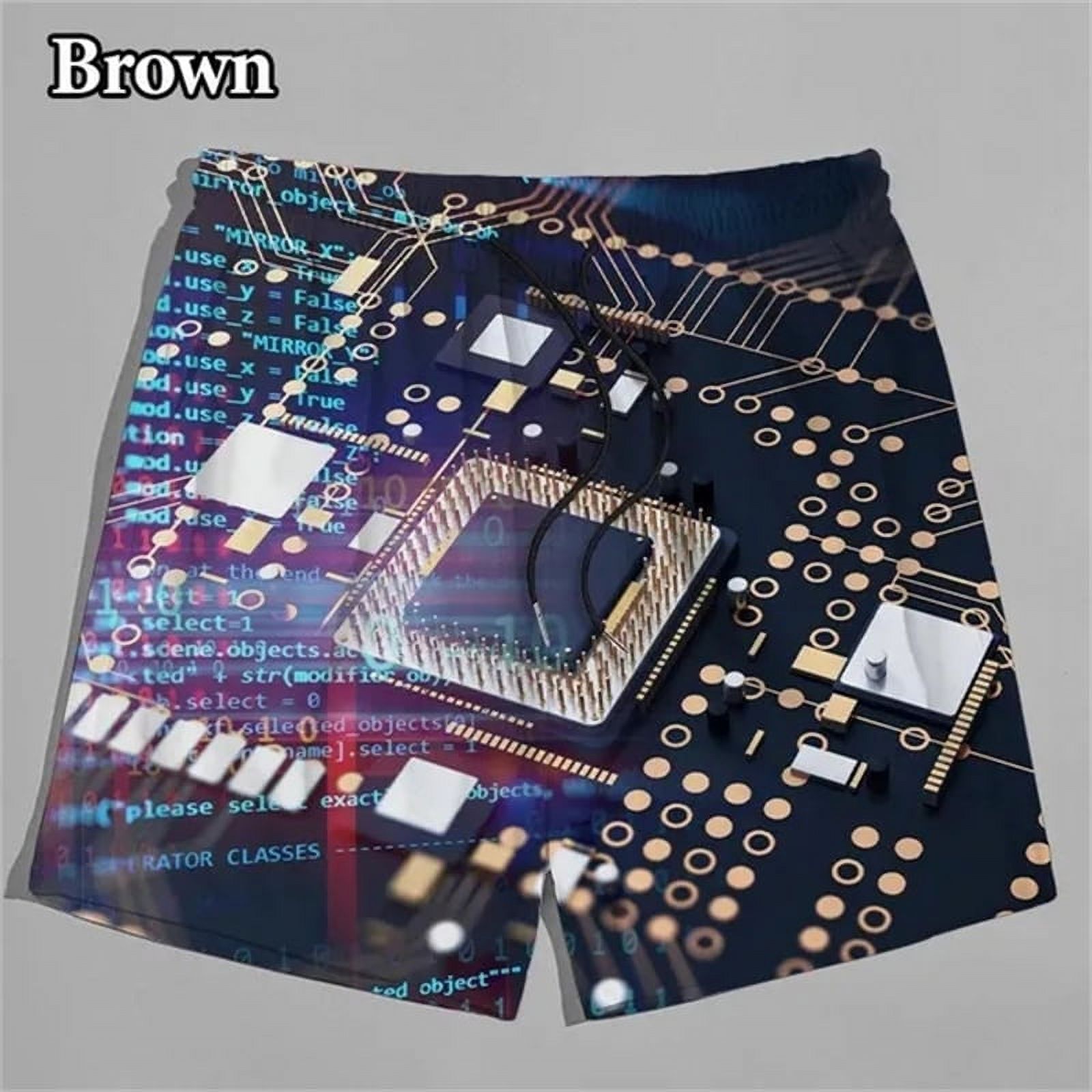 Circuit Board 3D Printing Beach Shorts Electronic Chip Casual Shorts ...