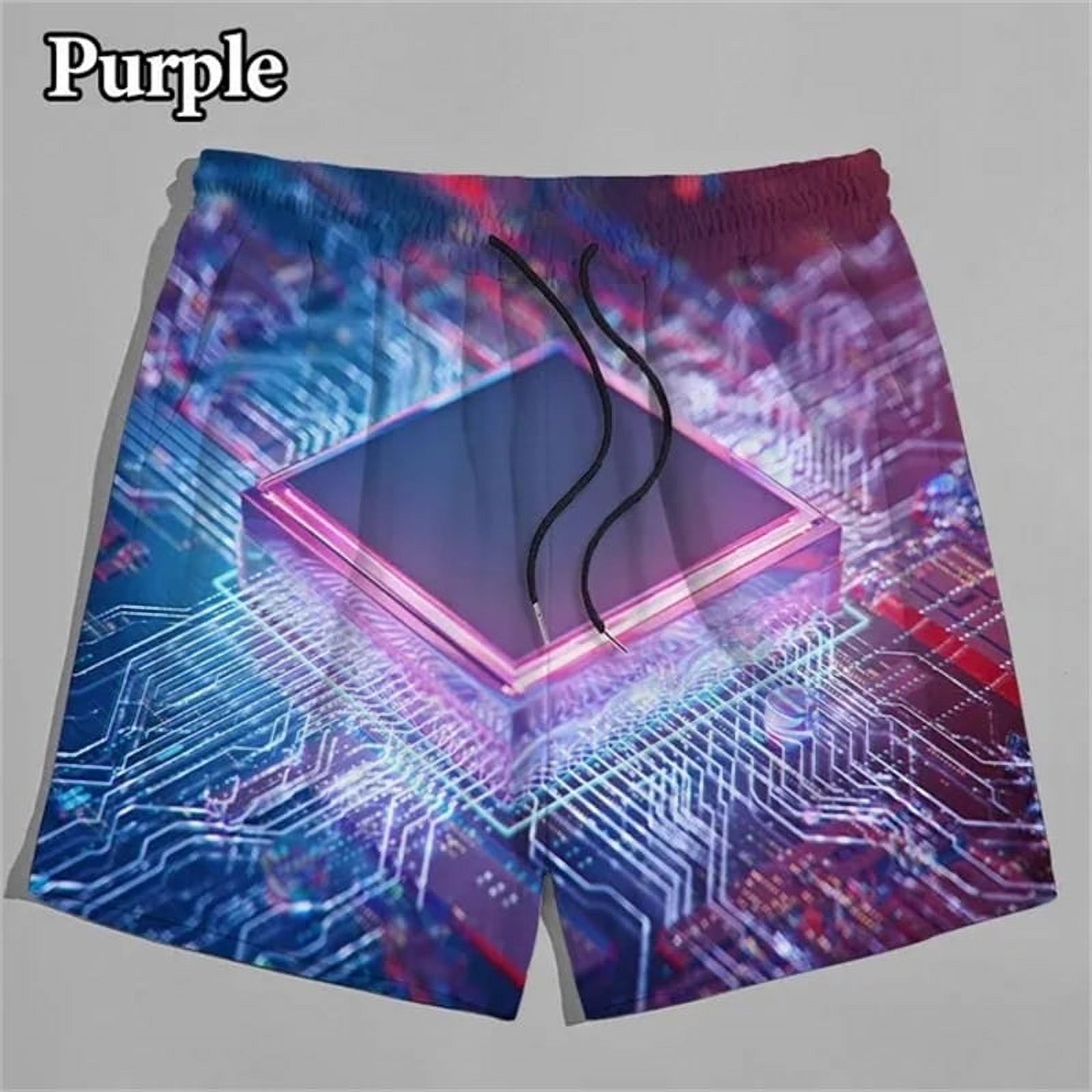 Circuit Board 3D Printing Beach Shorts Electronic Chip Casual Shorts ...