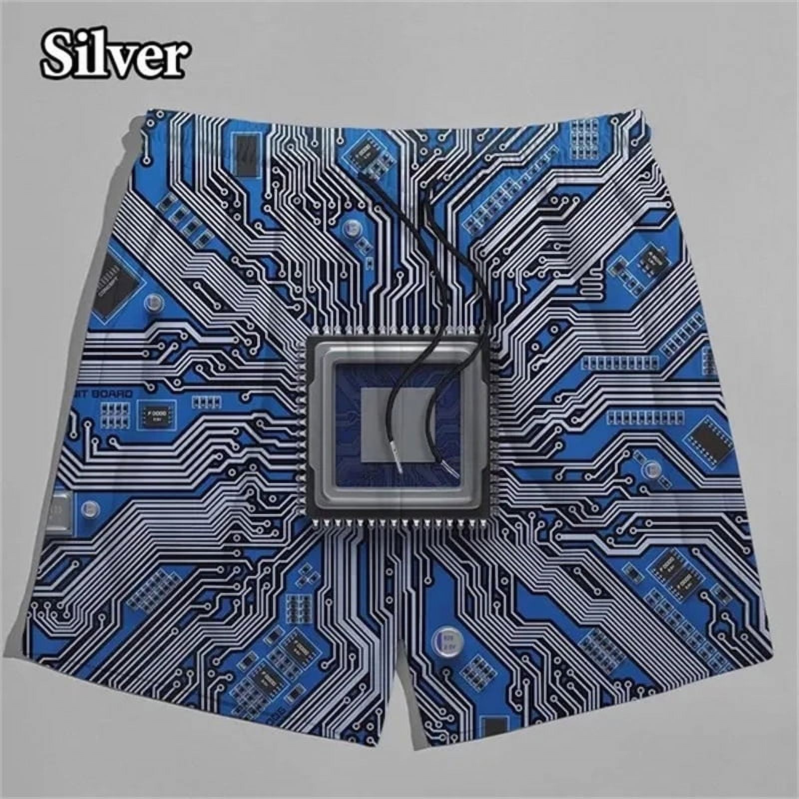 Circuit Board 3D Printing Beach Shorts Electronic Chip Casual Shorts ...