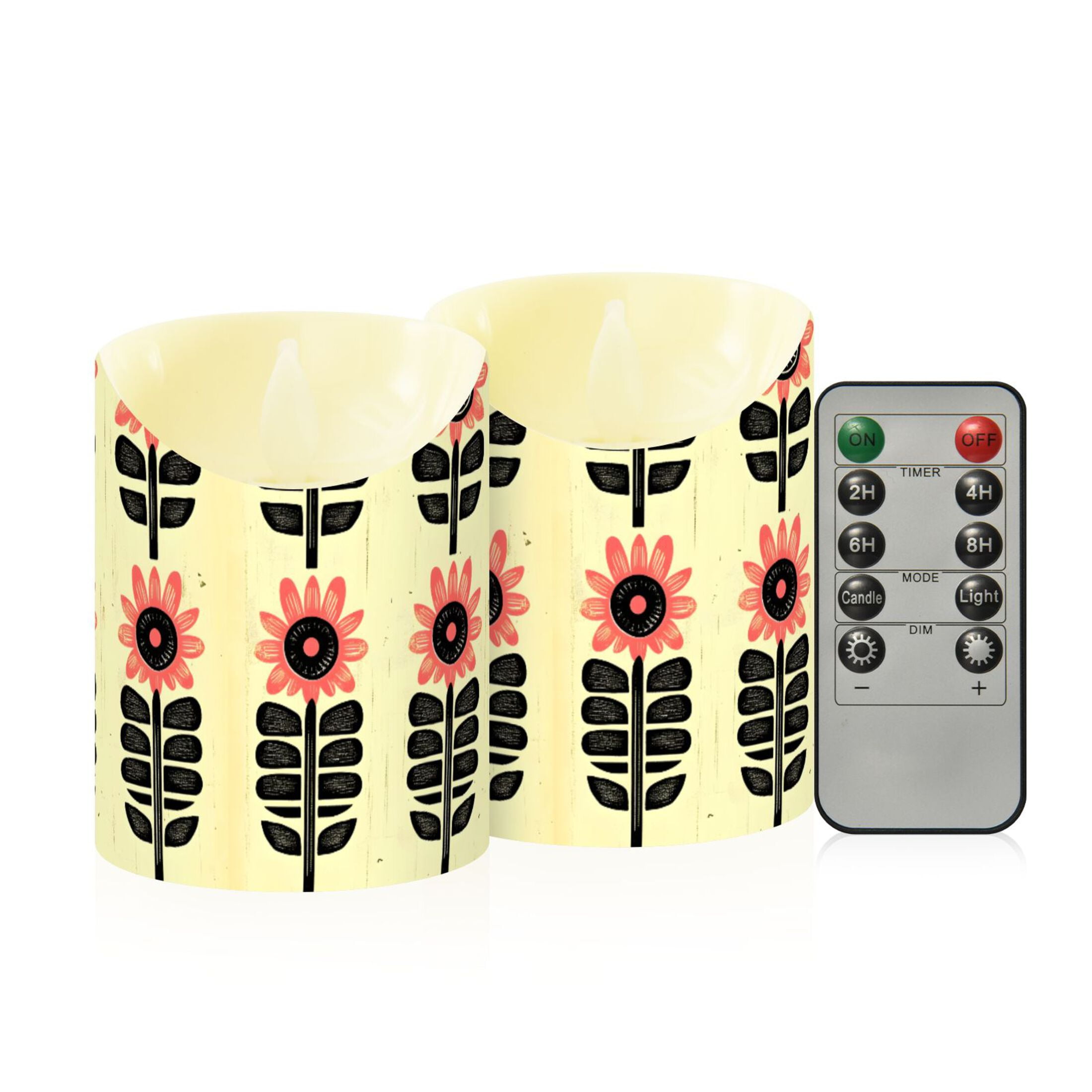 Circuit Board Blossoms Flameless Candles 2 PCS with Remote Realistic ...