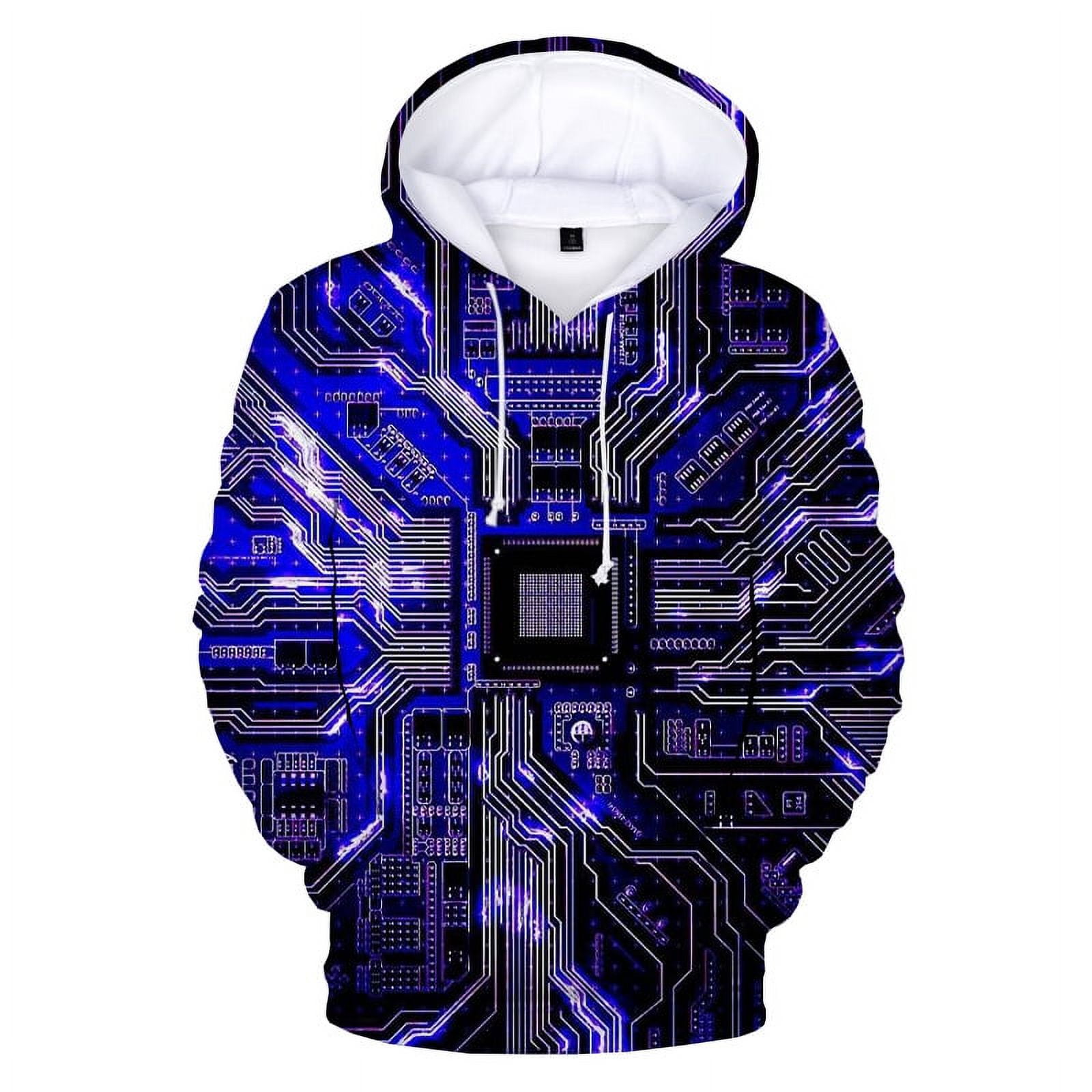 Circuit Board CPU Grpahic Hoodies for Men 3D Funny Electronic Chip ...