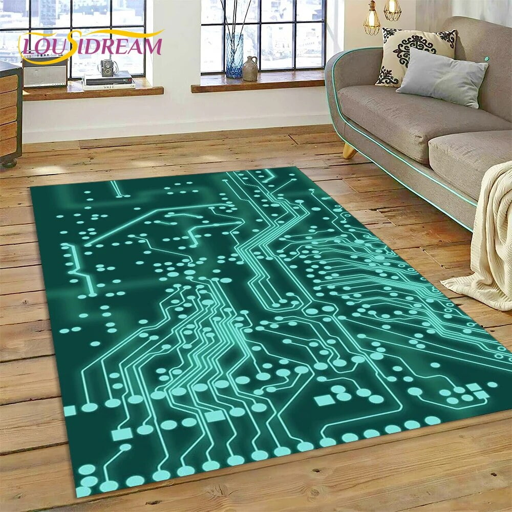 Circuit Board Chip Carpet CPU PCB Rug for Home Living Room Bedroom Sofa ...