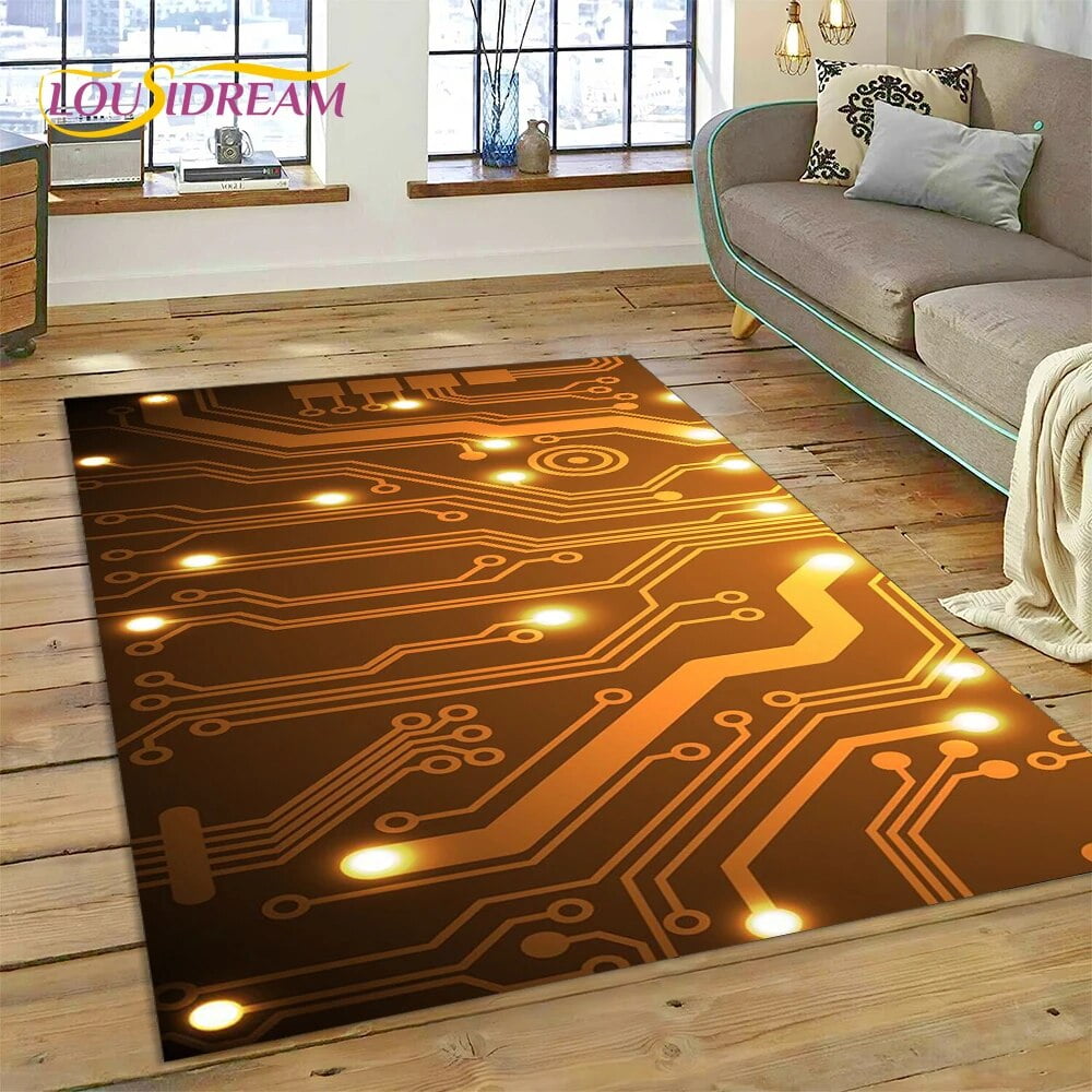 Circuit Board Chip Carpet CPU PCB Rug for Home Living Room Bedroom Sofa ...