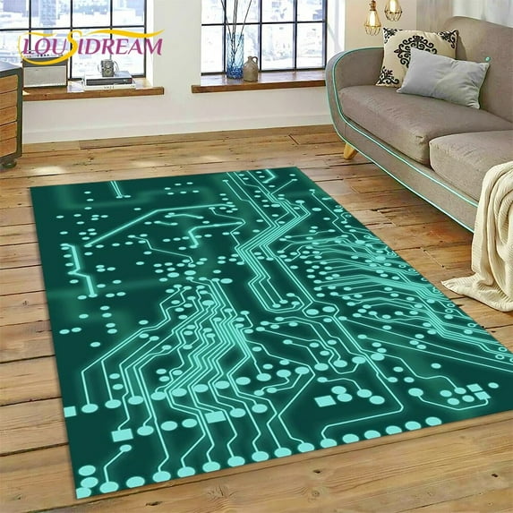 Circuit Board Chip Carpet CPU PCB Rug for Home Living Room Bedroom Sofa ...