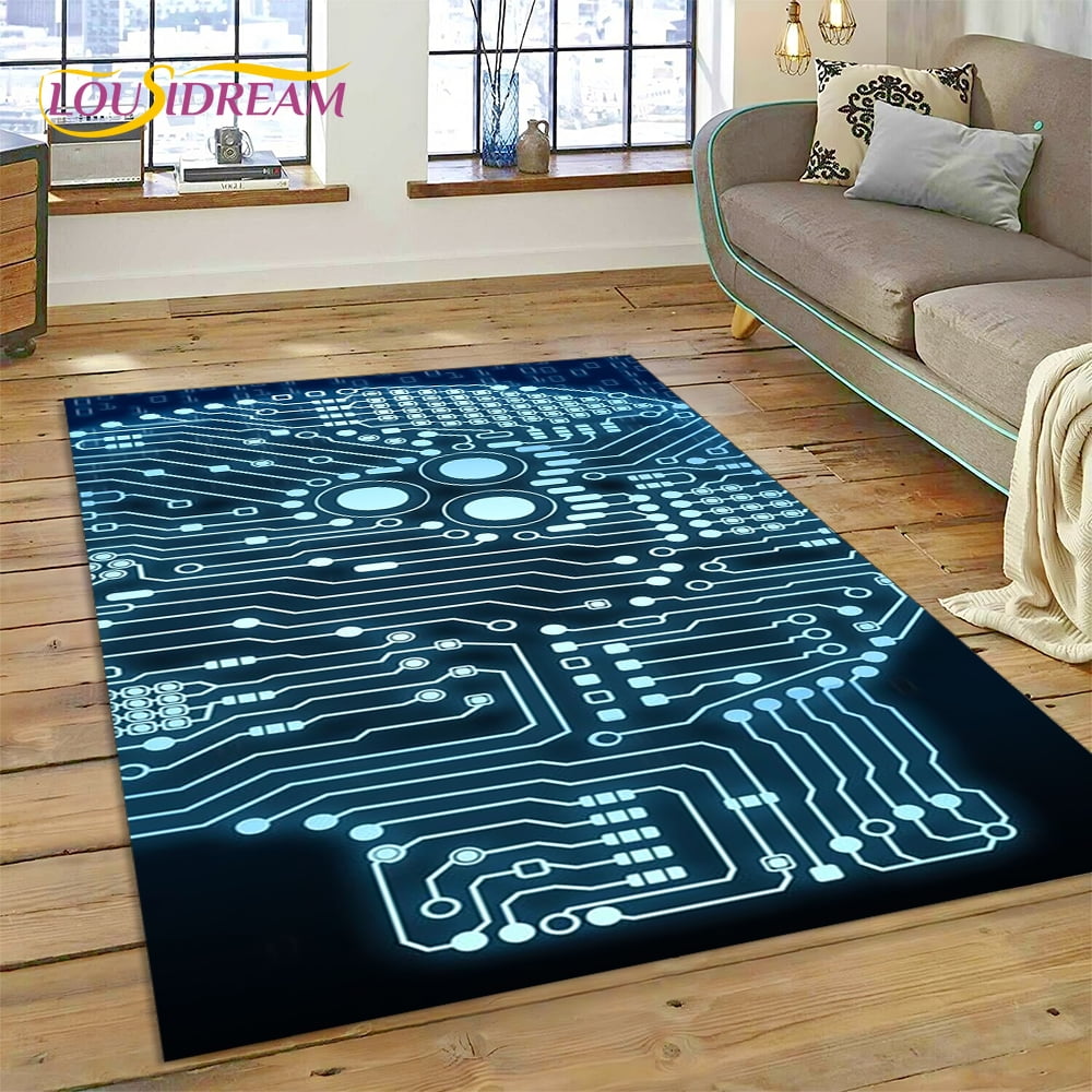 Circuit Board Chip Carpet CPU PCB Rug for Home Living Room Bedroom Sofa ...