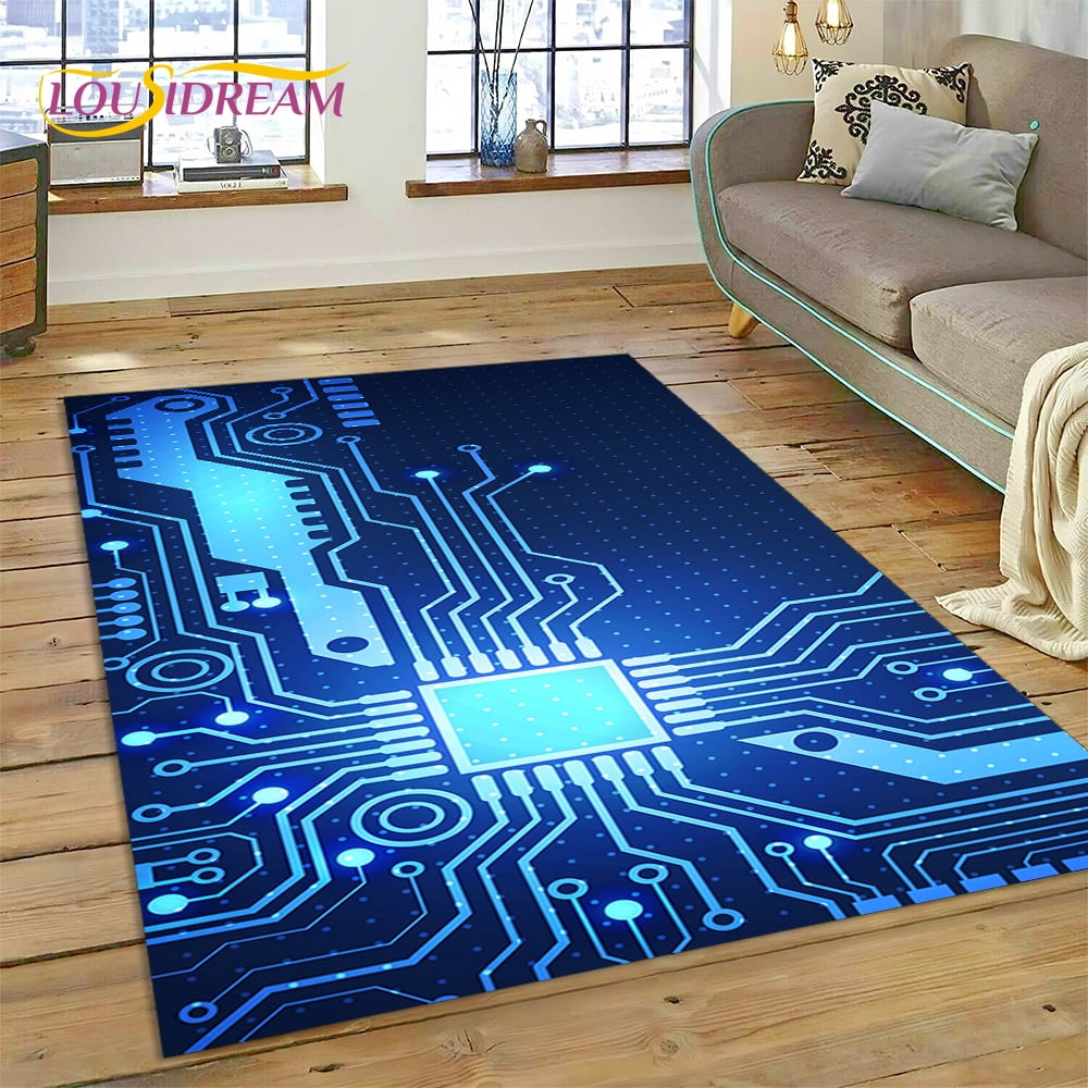 Circuit Board Chip Carpet CPU PCB Rug for Home Living Room Bedroom Sofa ...