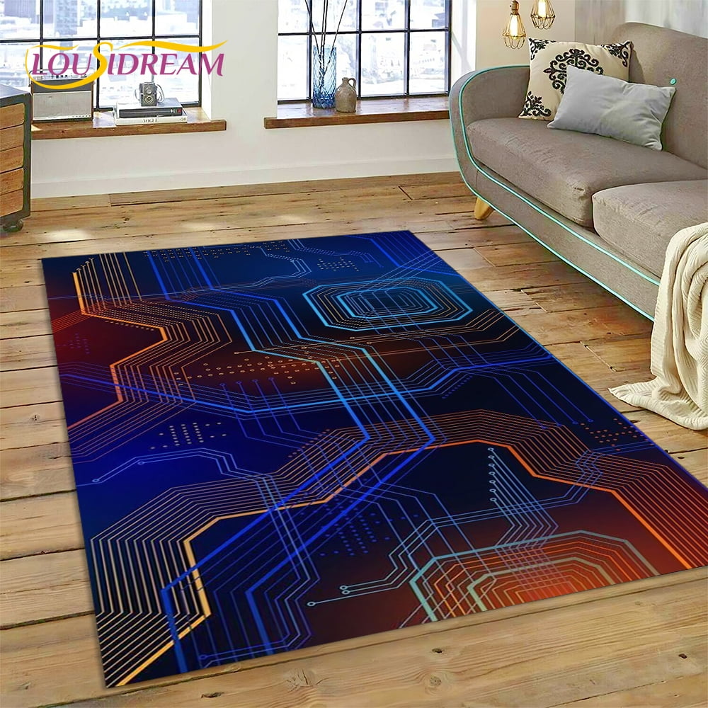 Circuit Board Chip Carpet CPU PCB Rug for Home Living Room Bedroom Sofa ...
