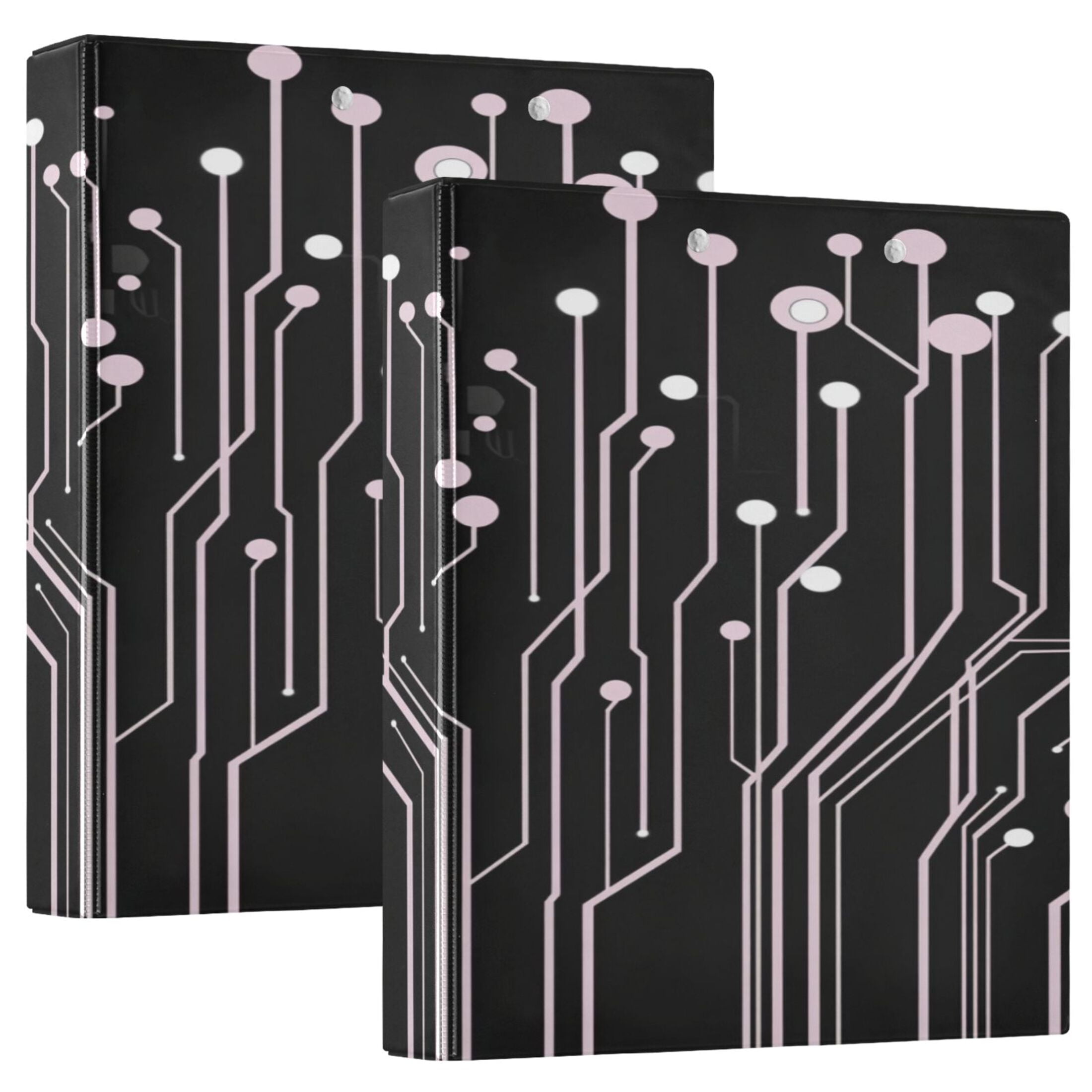 Circuit Board Design 12.4x10.6in PVC Round Ring Binders, 2-Pack, D-Ring ...