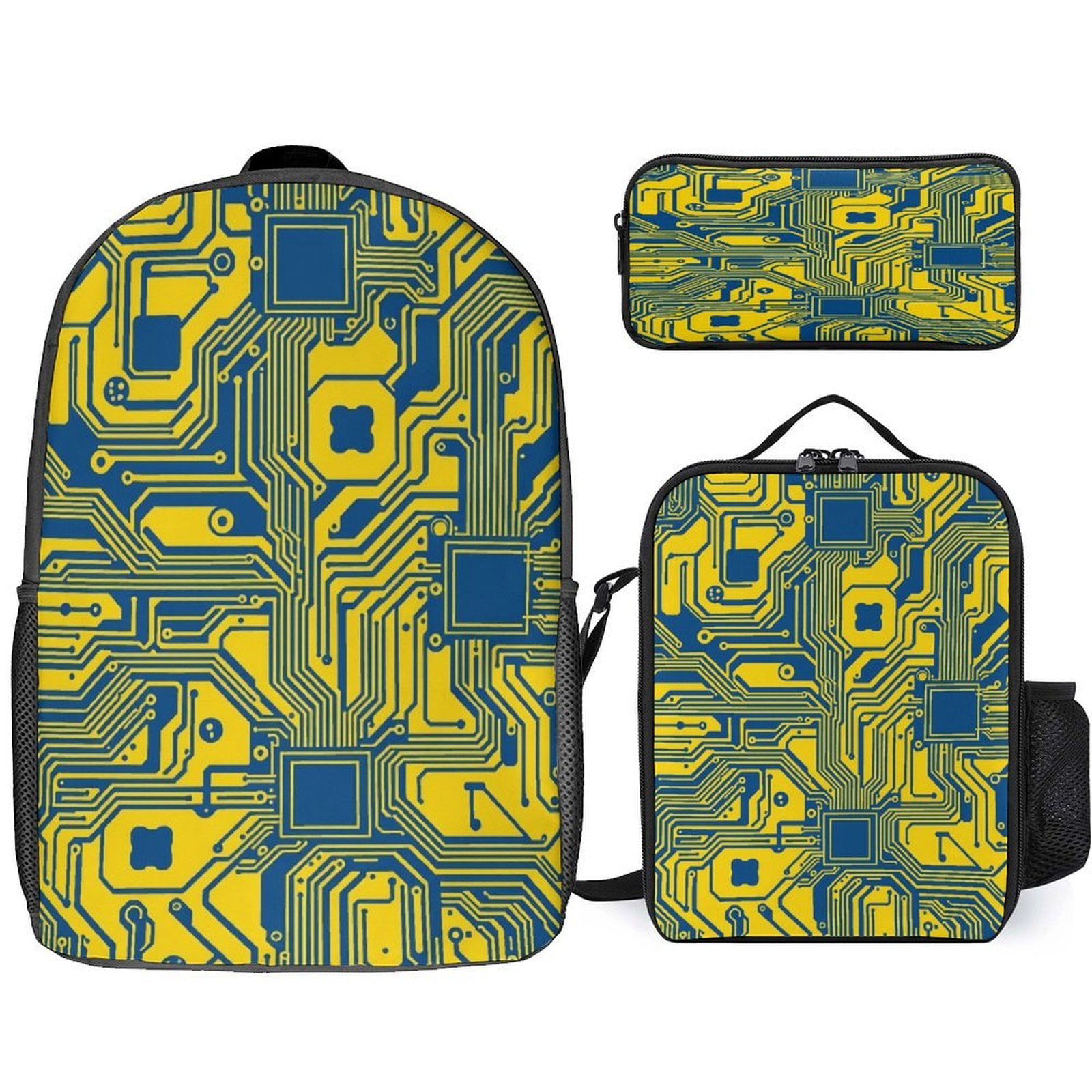 Circuit Board Design 3pcs/Set Bags Laptop Daypack Backpack Lunch Bag ...