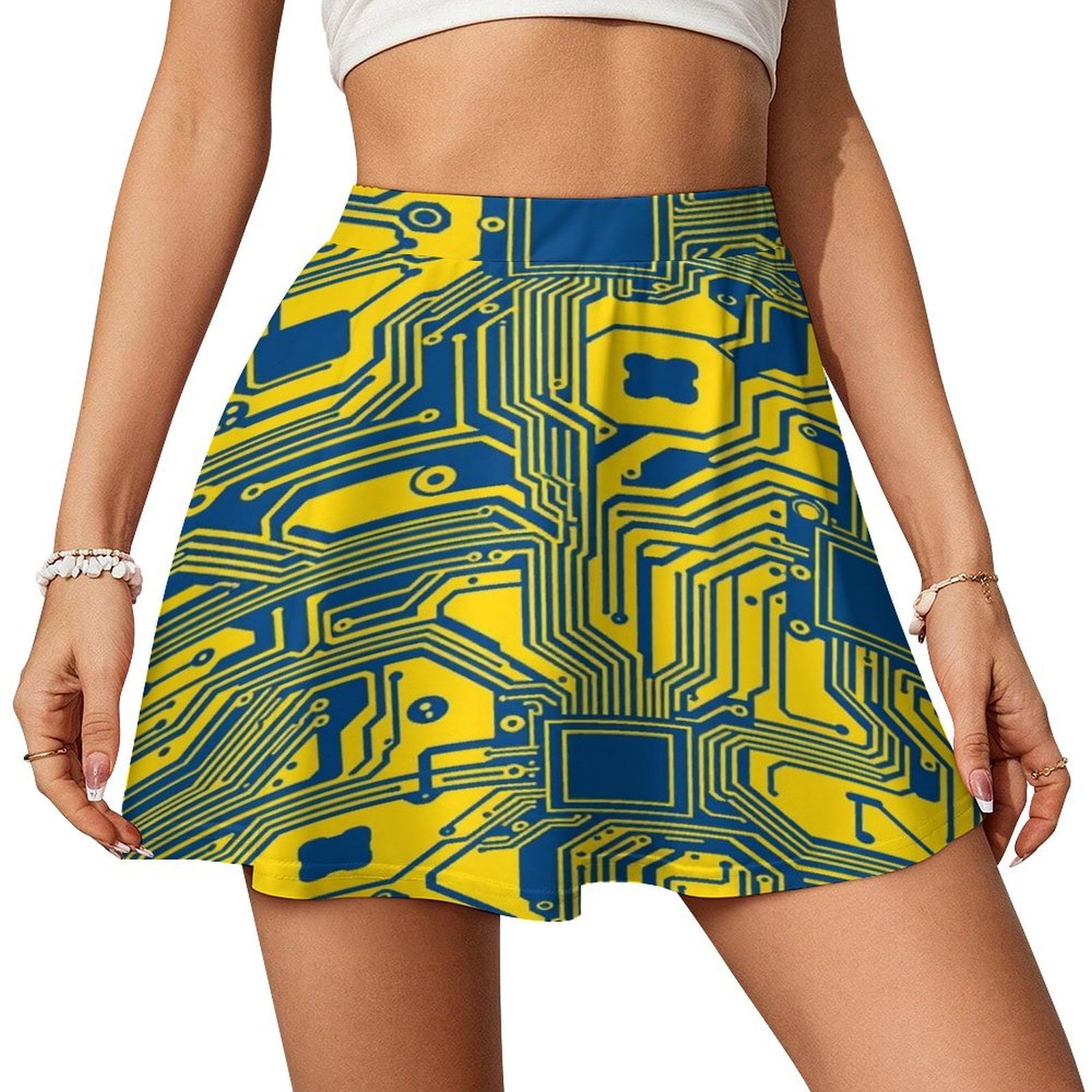 Circuit Board Design Skirt Summer Casual Skirts Trendy Mini Skirt Woman ...