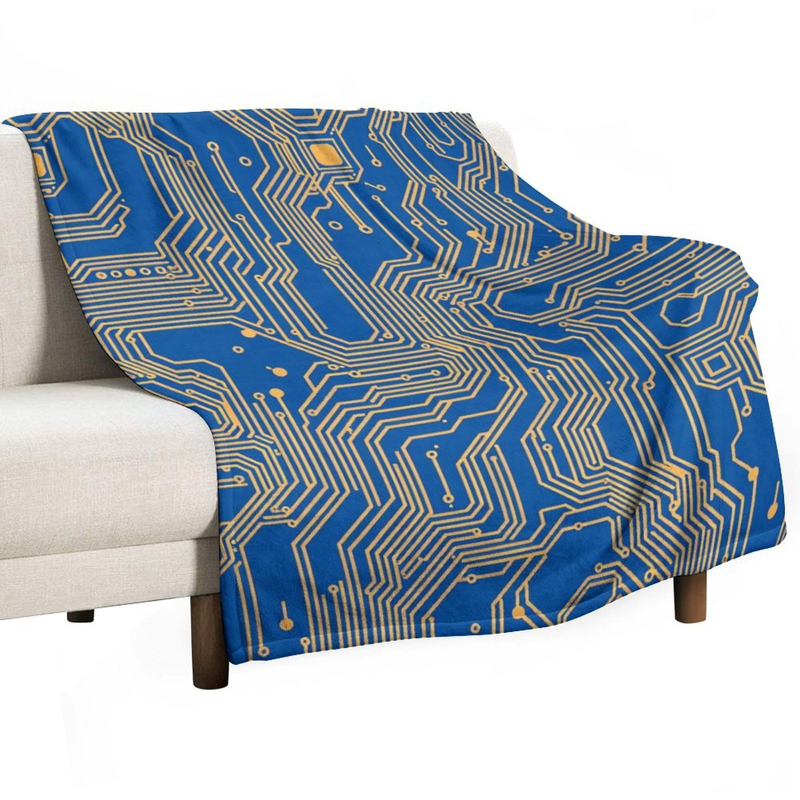 Circuit Board Design Soft Flannel Blanket for Beds Bedroom Sofa Picnic ...