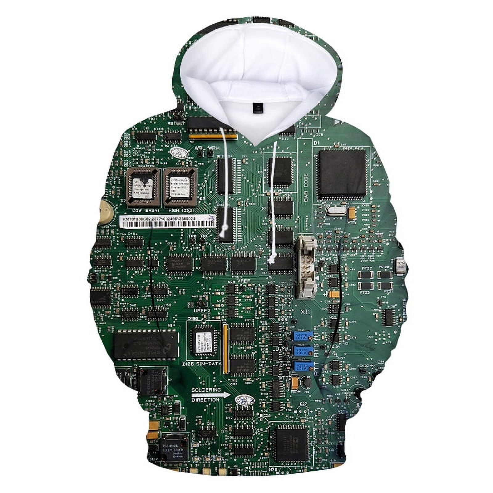 Circuit Board Grpahic Hoodies for Men Clothing 3D Electronic Chip CPU ...