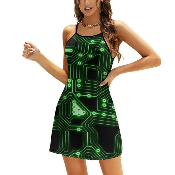 Circuit Board ( Large ) Square Neck Dress New Plus Size Elegant Women ...