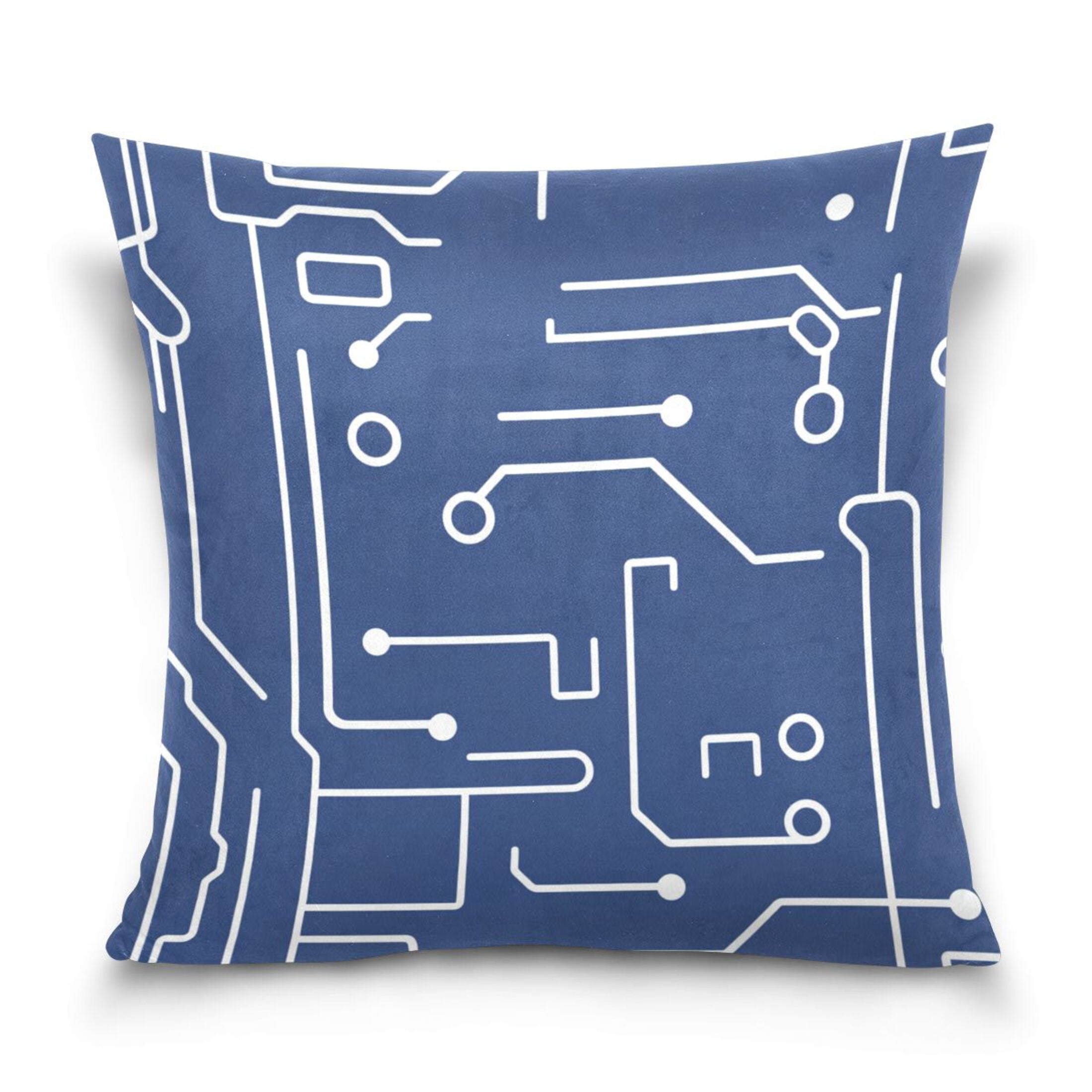 Circuit Board Pattern 16x16 Inch Plush Velvet Pillowcase Double Sided ...
